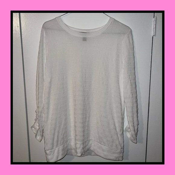 Simply Vera Vera Wang | Tops | Simply Vera Vera Wang White Stretch Long ...